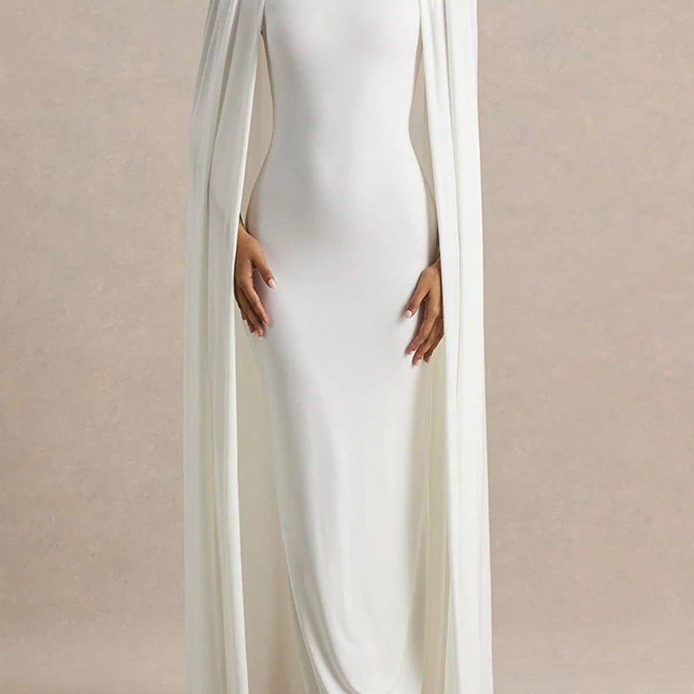 Celeste Cape Sleeve Maxi Gown – Fashion Pov